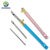 China SHOMEA Custom DIY Thin Wall Stainless Steel hook  Embroidery Needle with back eye for sale