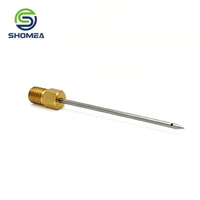 China Customized Red Wine Needle with Pen Tip Side Hole and Brass Thread Base for sale