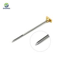 China Customized 0.6-1.2mm Gold Plated Base Slotted Needle with Single Bevel Tip for sale