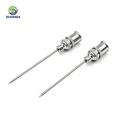 China Customized Pencil Point Side Hole Needle with Knurled Custom Luer Lock for sale