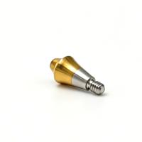 China Customized TC4 Titanium Alloy Composite Straight Abutment with Gold Collar for sale