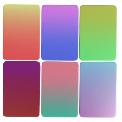 China Weather Resistant Gradient Metallic Panel Iridescent Steel Sheet For Outdoor Signage for sale