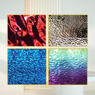 China Luxe Metallic Shine Water Ripple Steel Sheet For Hotel Lobby / High End Villa Decor for sale