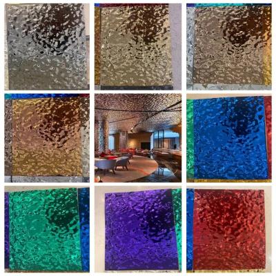 China Smooth Cold Rolled Water Ripple Stainless Steel Sheet For Glass Partition Wall Art Decor for sale