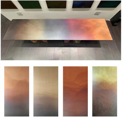 China Custom Size Copper Stainless Steel Sheet 304 316L Gradient Stainless Steel Plate for sale