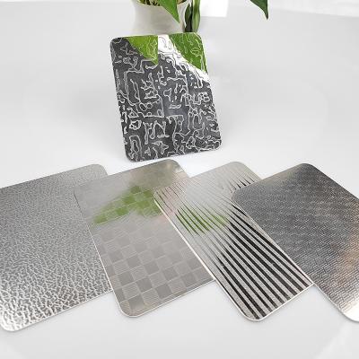 China Decorative Embossed Stainless Steel Plate Thickened Anti Scratch For Tabletop Covering for sale