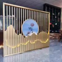 China Stainless Steel Room Divider Screen Decorative Partition For Living Room Office Decor for sale