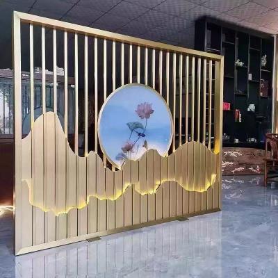 China Stainless Steel Room Divider Screen Decorative Partition For Living Room Office Decor for sale