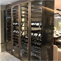 China Anti Rust Freestanding Stainless Steel Wine Cabinet With Tempered Glass Door for sale