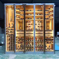 China Stainless Steel Freestanding Wine Cabinet with two independent temperature zones for sale