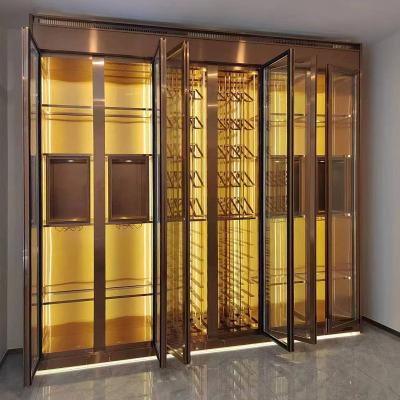 China Custom Stainless Steel Free Standing Wine Cabinet Modern Style For Home Bar for sale