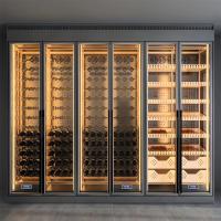 China European Style Stainless Steel Wine Cabinet With Ornate Carvings For Luxury Homes for sale