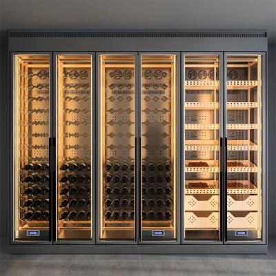 China European Style Stainless Steel Wine Cabinet With Ornate Carvings For Luxury Homes for sale