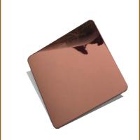 China High Gloss Rose Gold Stainless Steel Sheet Mirror Surface For Furniture Trim / Wall Panels for sale