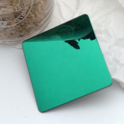 China Custom Cut Mirror Stainless Steel Sheet Emerald Green Steel Sheet For Home Decoration for sale