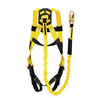 China 45mm High Strength Polyester Full Body Safety Harness with 25000 Pounds Breaking Strength and ANSI/ASSE Z359.11-2014 Certification for sale