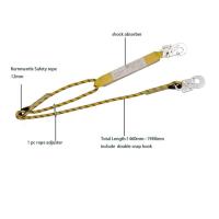China 1460 To 1988mm Adjustable Safety Lanyard with Kernmantle Rope and Yellow Energy Absorber for Fall Arrest for sale