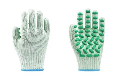 China Polycotton Liner Safety Work Gloves with Latex Dots Coating and ANSI/ISEA 138 Level 2 Protection for sale