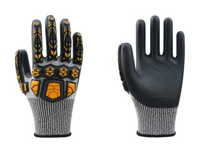 China EN388 Certified Anti Vibration Gloves with Nitrile Sandy Coating and Impact Resistance for Industrial Safety for sale