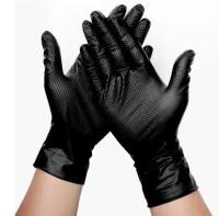 China 8.0gr Nitrile Diamond Pattern Disposable Gloves EN374-3 / EN374-4 Certificated Safety Gloves for sale
