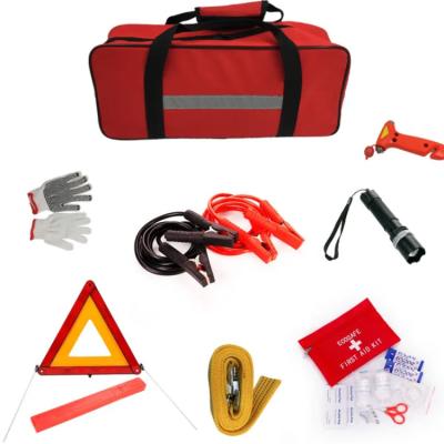 China Red Bag with Logo Printing Car Emergency Roadside Kit for Family Camping and Car with 2 Years Shelf Life for sale