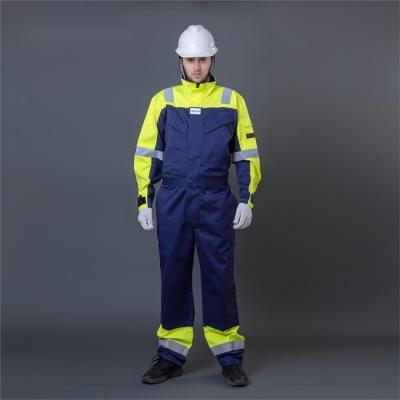 China Fire Retardant Safety Coverall Suit with 65% Cotton 35% Polyester Breathable Material for Industrial Protection for sale