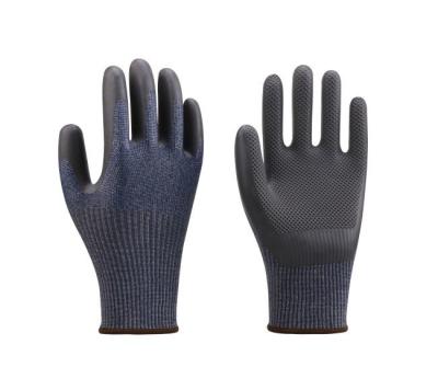 China Eco Latex Slip Resistant Safety Gloves with 13 Gauge HPPE Liner for Cut Resistance for sale