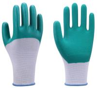 China Nitrile Coated Nylon Slip Resistant Gloves 15 Gauge for Warehousing and Construction for sale