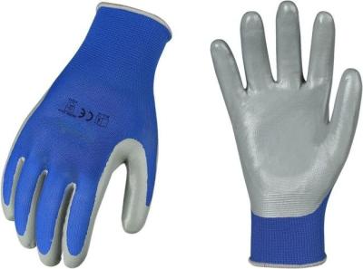 China Reusable Anti-slip XL XXL Safety Work Gloves with Nitrile Coated Palm Grip for sale