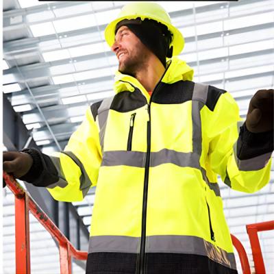 China Waterproof Thermal Safety Reflective Jacket with Detachable Hood for High Visibility Workwear for sale