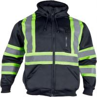 China ANSI/ISEA 107-2015 Compliant 100% Polyester Fleece Lining Safety Reflective Jacket with Winter Warm Hoodie for sale