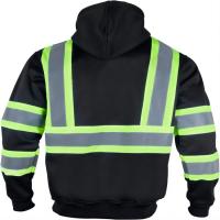 China ANSI/ISEA 107-2015 Compliant 100% Polyester Fleece Lining Safety Reflective Jacket with Winter Warm Hoodie for sale