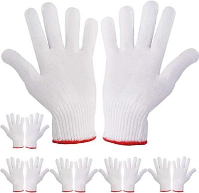 China White Washable and Reusable Work Gloves with Safety Grip Protection Made of 90% Cotton 10% Nylon for sale