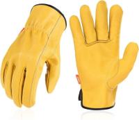 China Tear Resistant Hand Leather Gloves with Dexterity and Easy On Off Design for Safety Work for sale