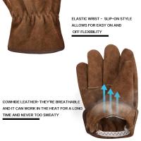 China Cut Resistant Waterproof Oil Resistance Hand Leather Safety Gloves for Heavy Duty Work for sale