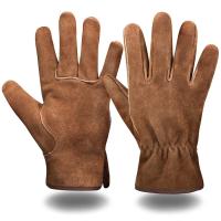 China Cut Resistant Waterproof Oil Resistance Hand Leather Safety Gloves for Heavy Duty Work for sale