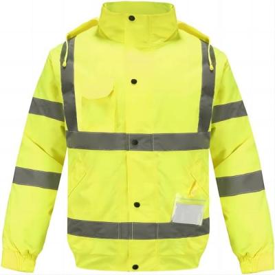 China ANSI Certified Waterproof Thermal Reflective Rain Jacket High Visibility for Construction and Oil Gas for sale