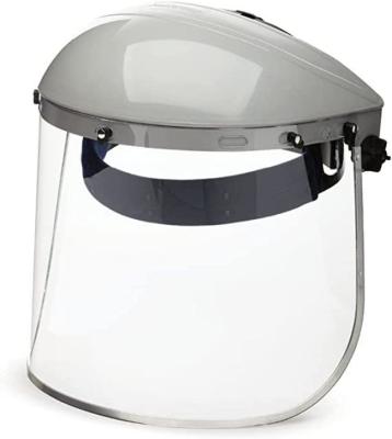 China Clear Polycarbonate Window Protective Face Shield with Ratchet Headgear ANSI/ISEA Z87.1 Certified for sale