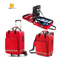 China 1800D Waterproof Multifunctional First Aid Backpack CE Certified Medical Trolley Bag for sale