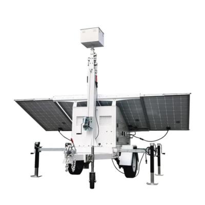 China Powerful 1KW Load Power LED Solar Tower Light with 6m Hydraulic Mast and Zero Noise Operation for sale