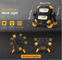 China Rechargeable Portable LED Work Light with 2000 Lumens 360 Degree Rotation and 5000mAh Battery for sale