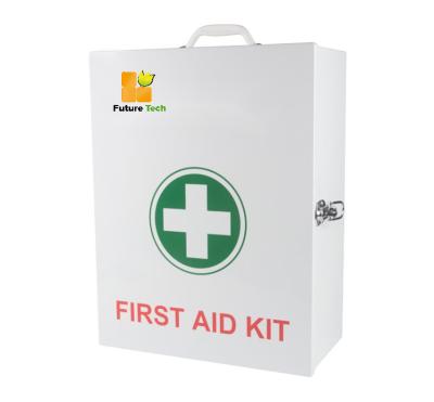 China Wall Mounted First Aid Cabinet with Anti-Rust Powder Coating 0.8mm Steel Thickness and Chromium Plating Lock for sale