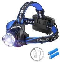 China 300 Lumens Brightness Waterproof IPX4 Adjustable Angle LED Headlamp Flashlight for Camping and Hiking for sale