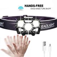 China Rechargeable Waterproof LED Headlamp with 6 Modes for Camping Hiking and Running for sale