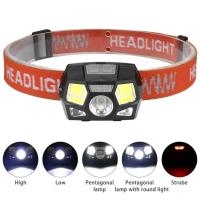 China Rechargeable Waterproof LED Headlamp with 6 Modes for Camping Hiking and Running for sale