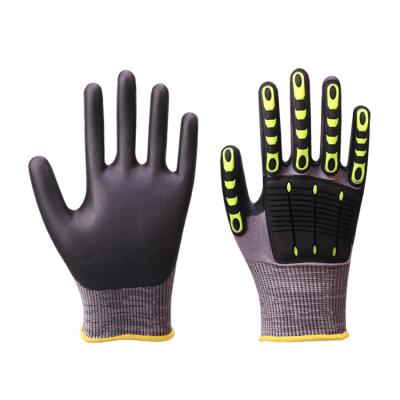China TPR Silicon Rubber Anti Vibration Gloves with Nitrile Foam Coating and EN388 Certified for Safety Work for sale