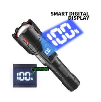 China Powerful 1500-1600 Lumens LED Torch Flashlight with Rechargeable Type-C USB and Telescopic Zoom for Camping Hiking Outdoor for sale