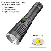 China High Lumens LED Flashlight Rechargeable with Zoomable Function for Camping and Outdoor Activities for sale