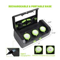 China 3-Pack 360° Rotatable LED Work Lights with 650 Lumens Brightness and USB Rechargeable Battery for Camping for sale