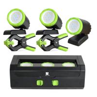China 3-Pack 360° Rotatable LED Work Lights with 650 Lumens Brightness and USB Rechargeable Battery for Camping for sale